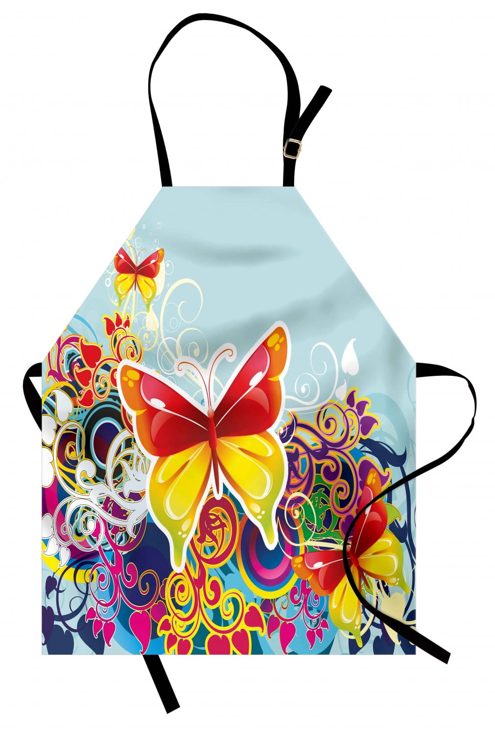 Colorful Apron Butterflies and Floral Ornamanets Fantasy Design ...