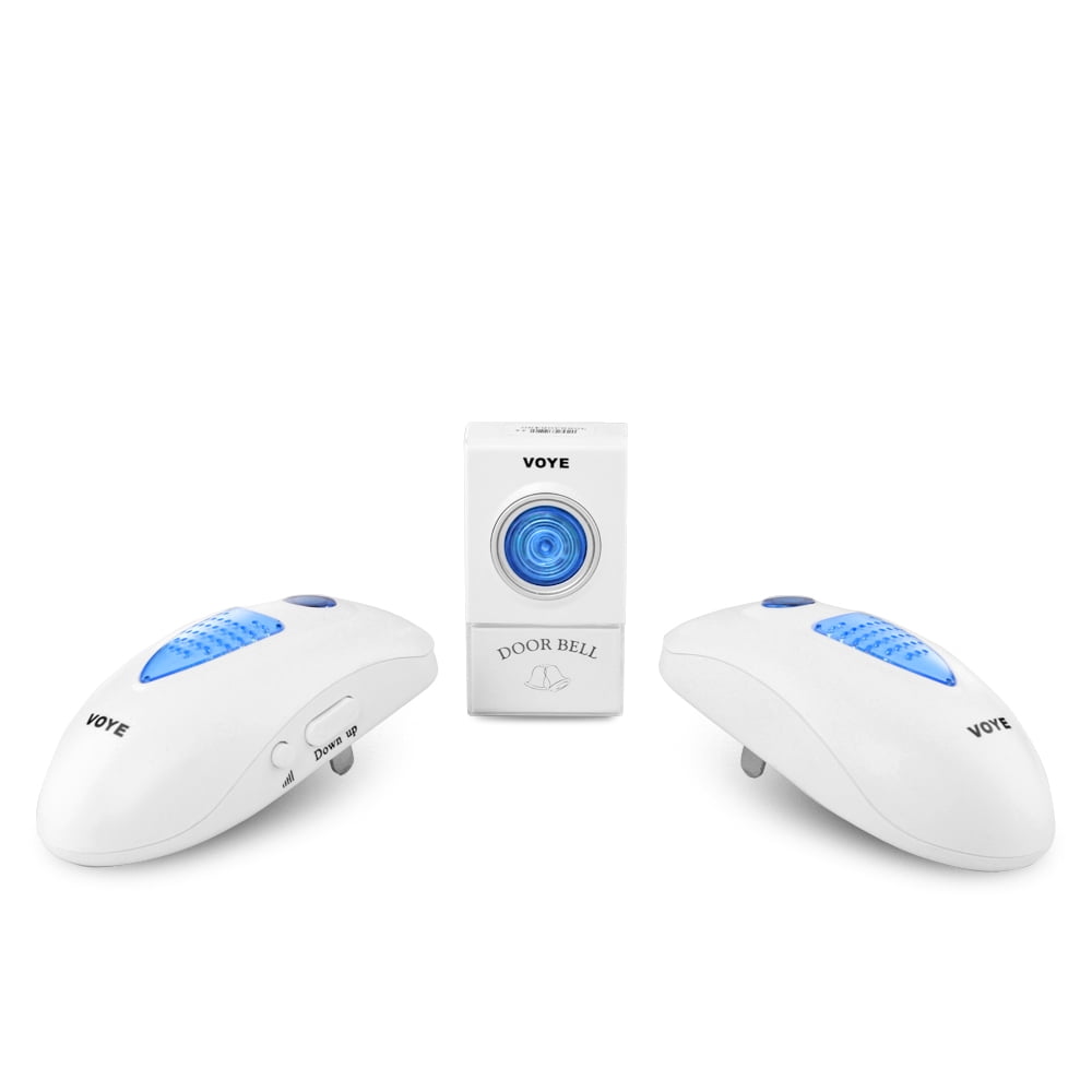 Wireless Door Bell Plug-in LED Cordless Doorbell Chime Home Remote ...