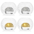 Ceramic Tealight Candle Holders Set of 4, Oil Burner Wax Warmer with ...