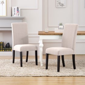 FDW Dining Chairs Set Of 4 Beige Elegant Design Modern Fabric ...