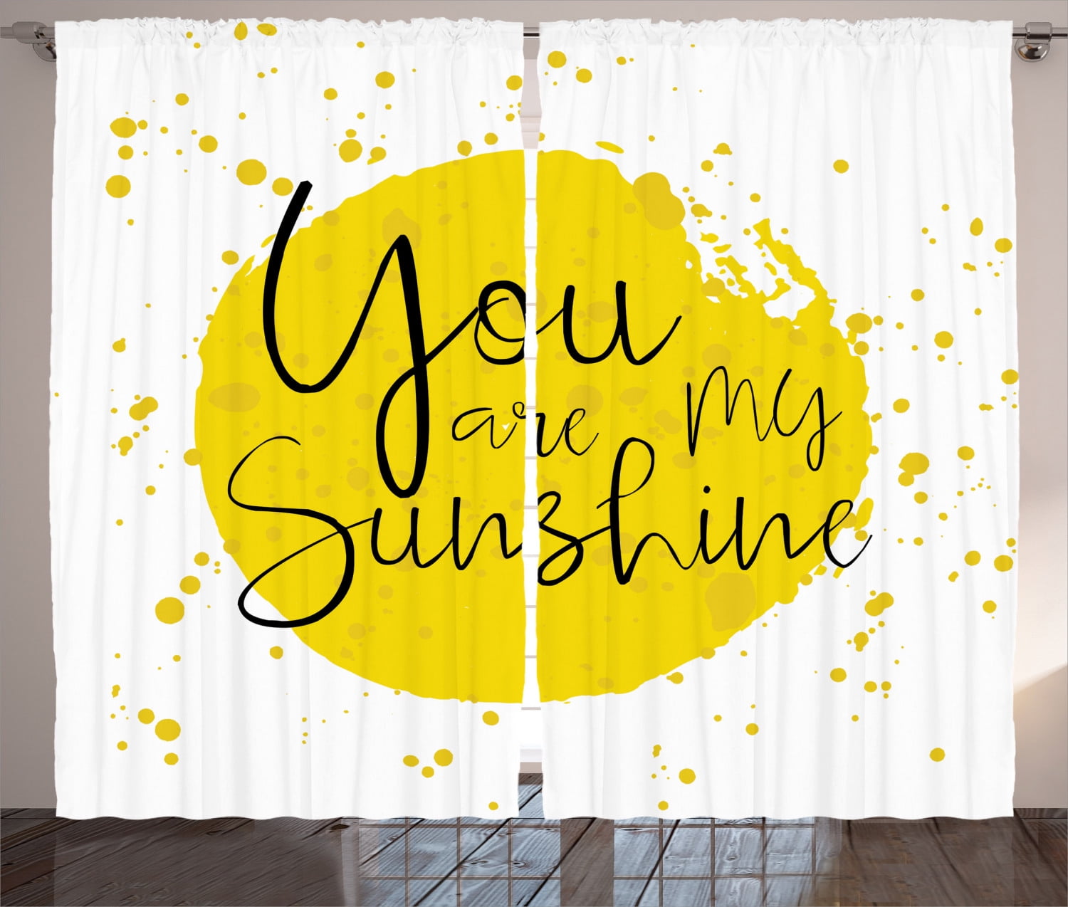 Quotes Decor Curtains 2 Panels Set, Circular Color Splash Outspread ...