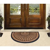 A1HC Sunburst Half Moon Tapered Edge Black 24"X36" Large Rubber and ...