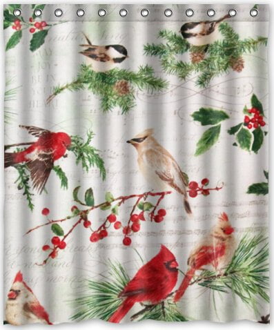 MOHome cardinals birds Shower Curtain Waterproof Polyester Fabric ...