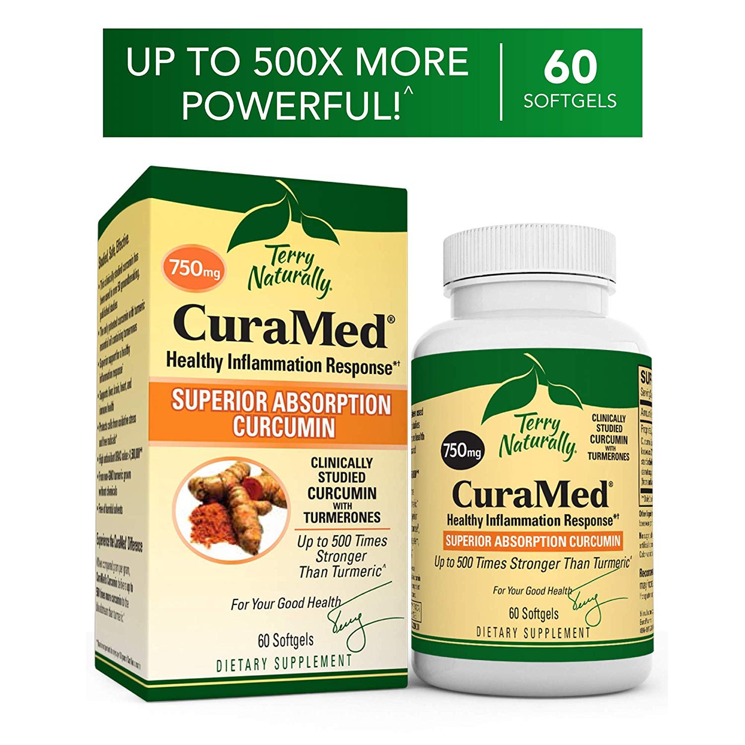 Terry Naturally CuraMed 750 Mg 60 Softgels Superior Absorption BCM Terry Naturally CuraMed 750 Mg 60 Softgels Superior Absorption BCM