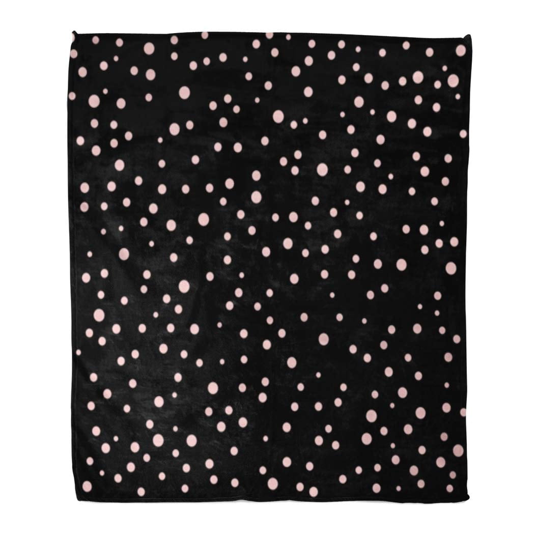 Sidonku Flannel Throw Blanket Random Pattern Of Faded Pink Polka Dots