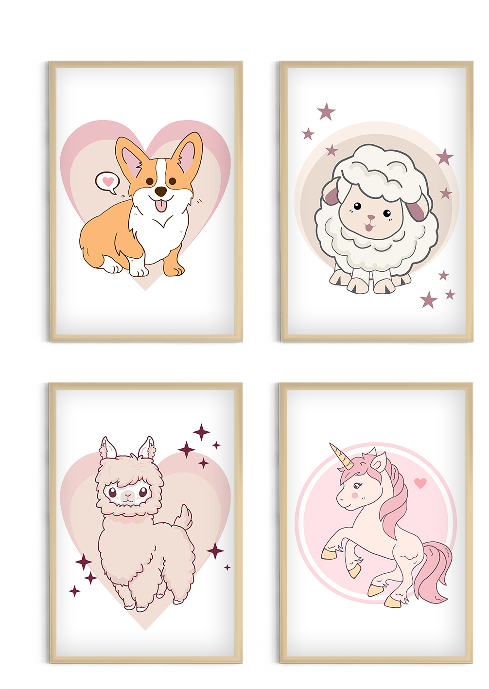 Awkward Styles Kawaii Wall Decor Cute Kawaii Animals Kids Wall Art Kids ...