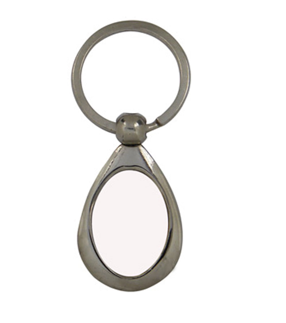 12 PCS Sublimation metal Oval Keychain Key rings Dye Heat transfer ...