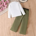 Big Girls Two Piece Outfit Long Sleeve Top Straight Leg Cargo Pants ...