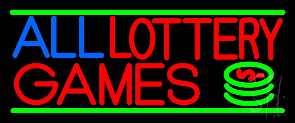 All Lottery Games LED Neon Sign 6 x 15 - inches, Black Square Cut ...