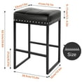 KKTONER Black 24" Backless Bar Stools Set Of 2 Counter Height Bar ...