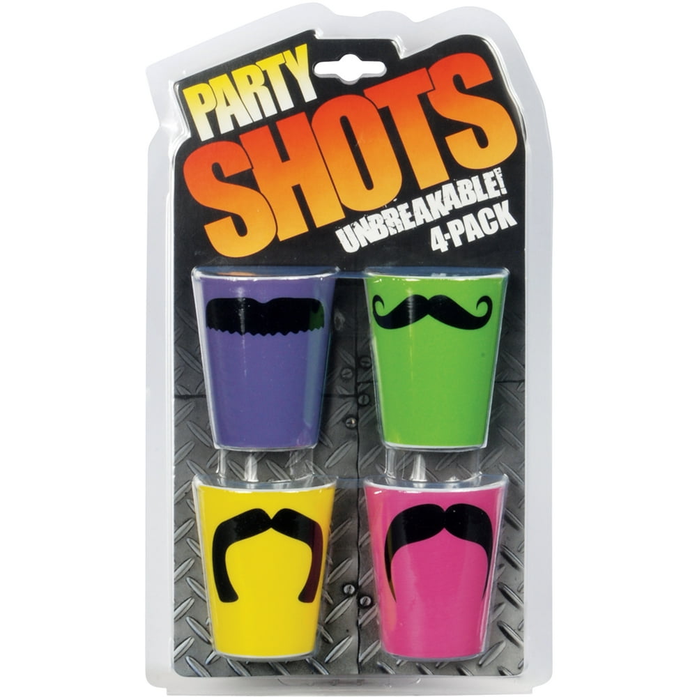 Kalan LP Mustache Party Unbreakable 2.5" Shot Glasses, 4 Pack - Walmart ...