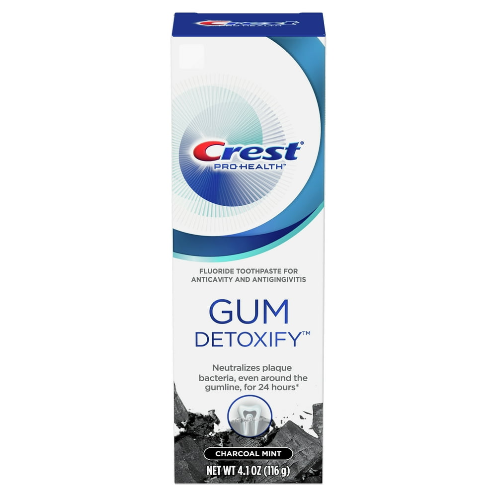Crest Gum Detoxify Charcoal Toothpaste with Fluoride, Mint, 4.1 Oz ...