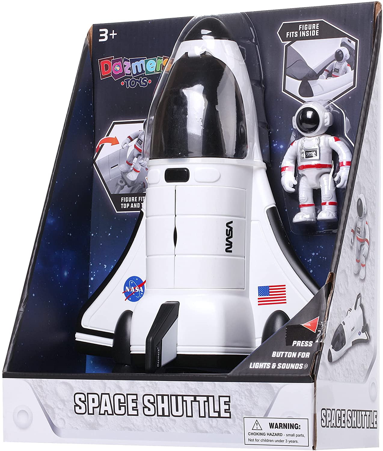 Space Shuttle Toy with Astronaut Figure, Lights Up with Light and Blast ...