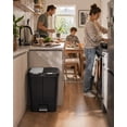 2 x 5.5 Gallon, Dual Trash and Recycling Bin with Slow Close Lid,Black ...