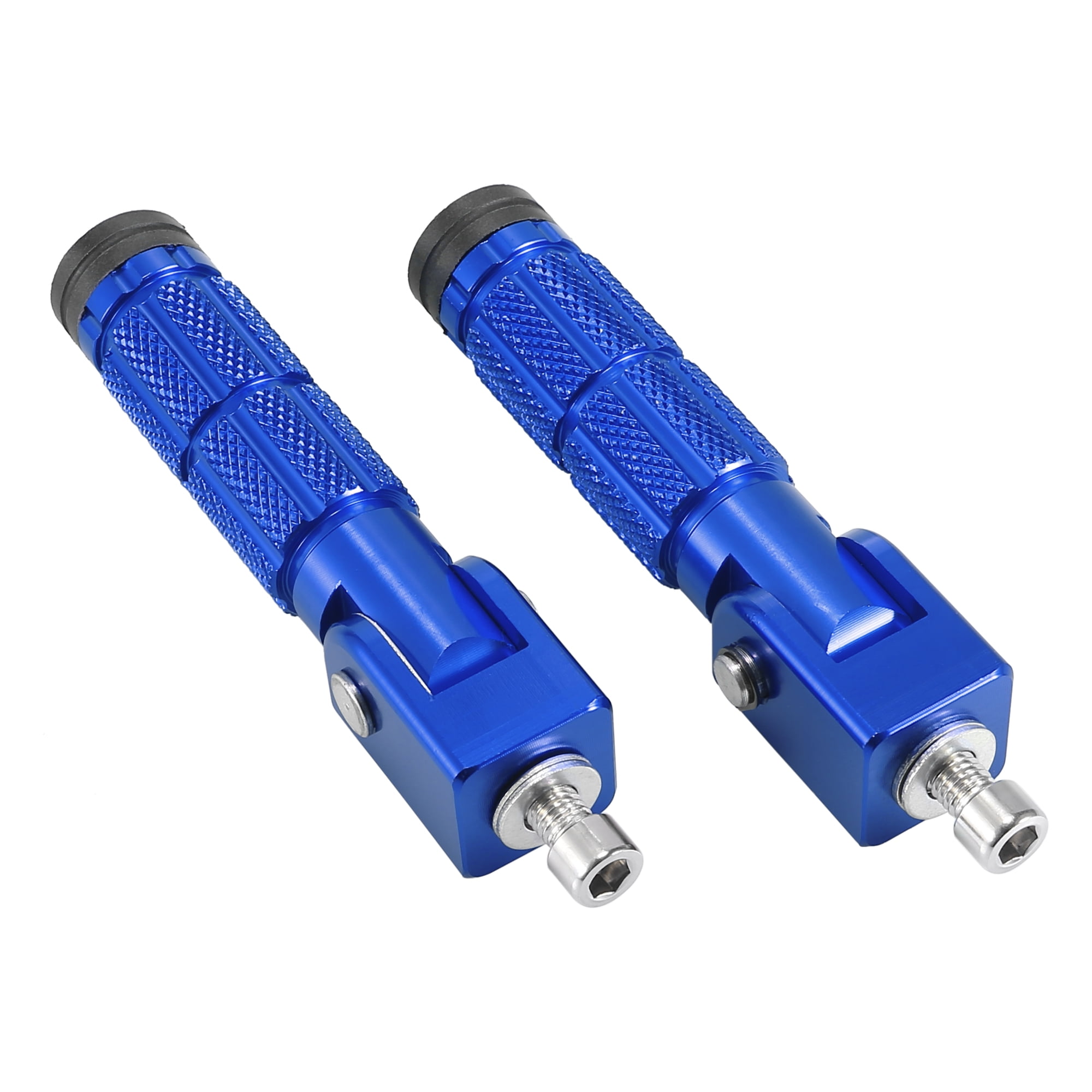 Unique Bargains 1 Pair Blue Motorcycle Folding Foot Pegs Aluminum Alloy ...
