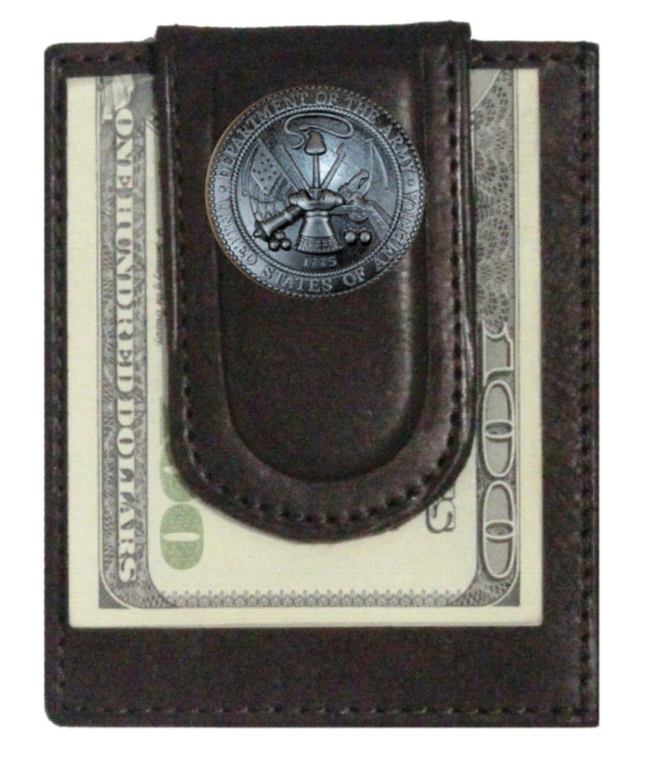 Custom U S Army Paul and Taylor Money Clip Wallet Brown - Walmart.com