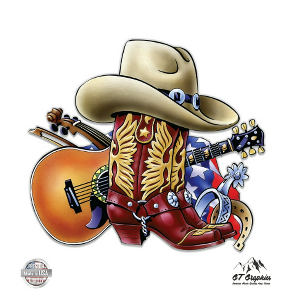 Cowboy Western Theme - 3" Vinyl Sticker - For Car Laptop I-Pad Phone ...