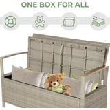 Grand Patio Outdoor Storage Bench Deck Box, All-Weather Wicker with ...