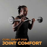 Mikolo Rubber Coated Fixed Weight EZ Curl Barbell, Pre-Loaded Weights ...