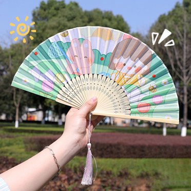 Mini Paper Oriental Folding Fans (1-Pack of 12) - Walmart.com
