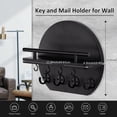 11.8 Inch Round Wooden Key Holder with Shelf & 8 Hooks - Walmart.com