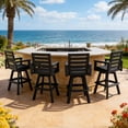 Outdoor Swivel Bar Stools, Carbon HDPE High-Density Polyethylene Patio ...