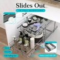 2 Tier Pull Out Cabinet Organizer 11" W X 22" D, Slide Out Drawers For ...