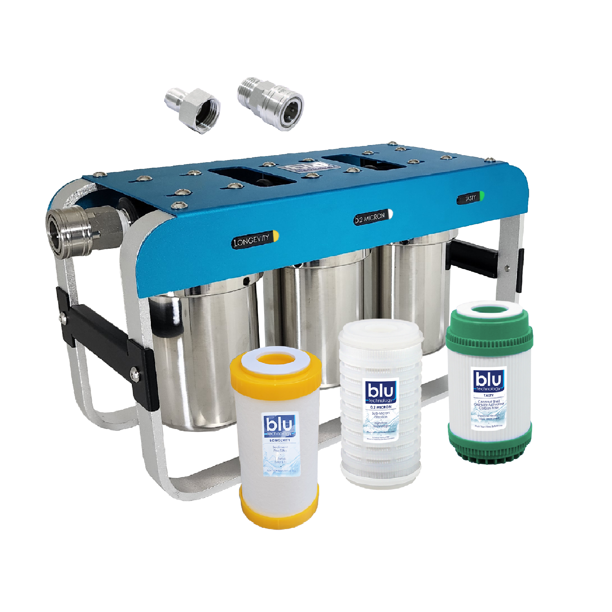 RV Water Filter System 0.2 Micron Blu Tech , 3 Stage Filtration, AR3 ...