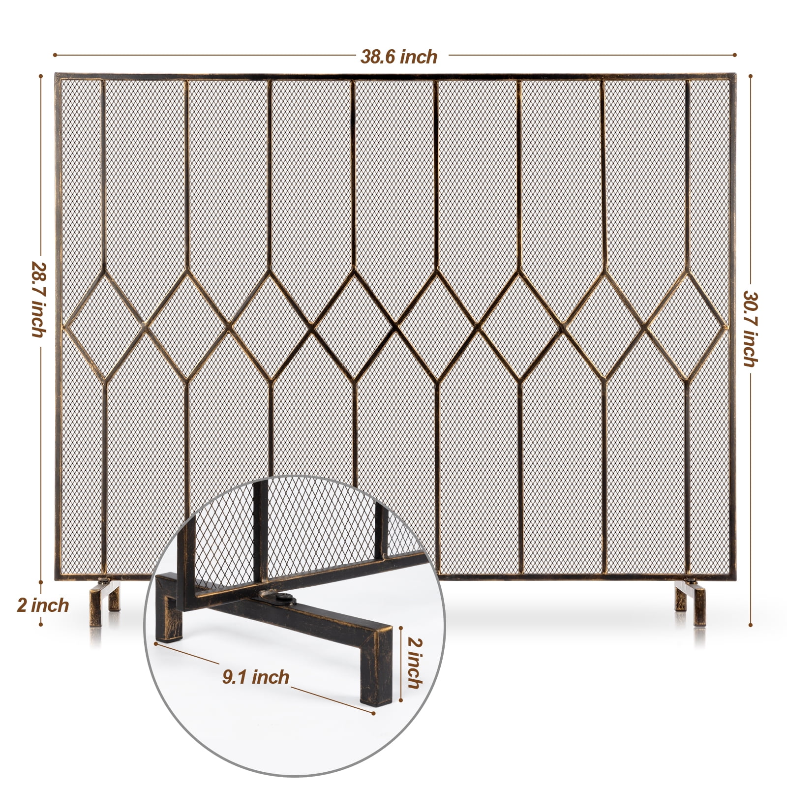 Buy Amagabeli Fireplace Screens for Wood Burning Fireplace Single Panel ...