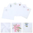 AUQ 2026 New 6Pcs Women Cotton Handkerchiefs Flower Embroidered ...