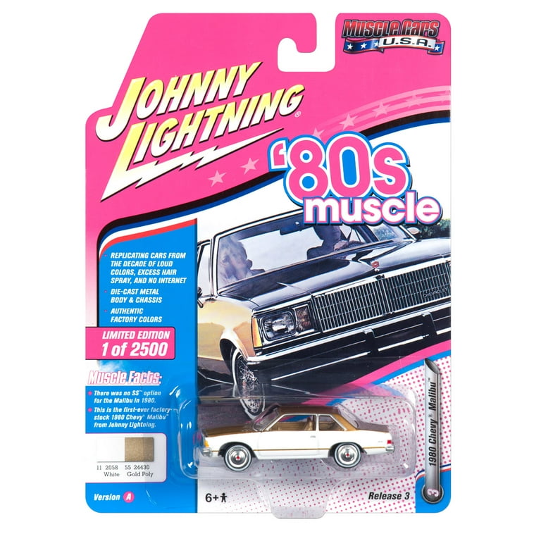 Johnny Lightning White Gold 1980 Chevy Malibu Diecast Johnny Lightning White Gold 1980 Chevy Malibu Diecast