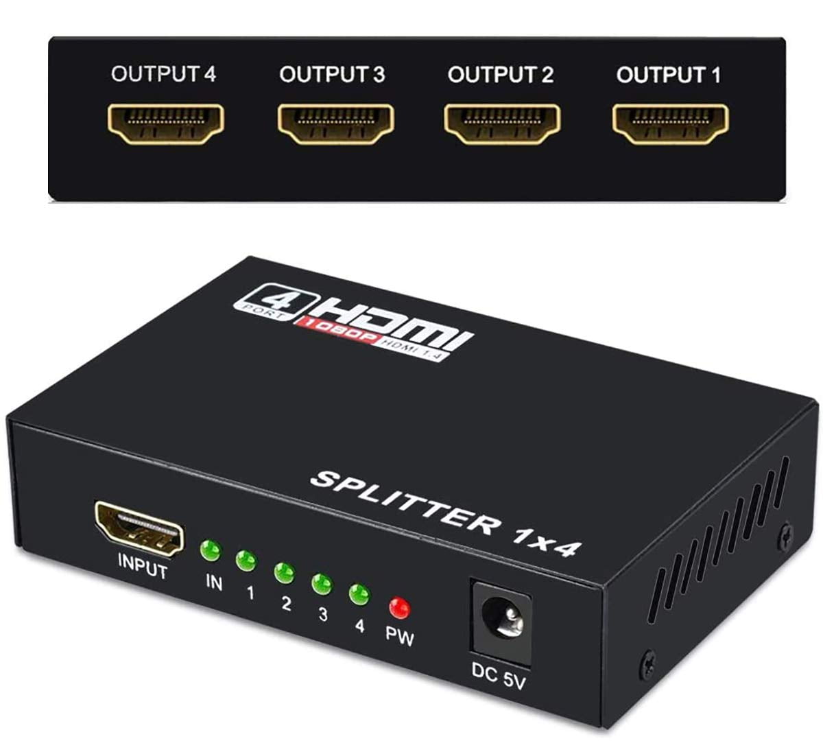 HDMI-compatible Splitter 1 in 4 Out -4K Hdmi-compatible Splitter 1x4 ...