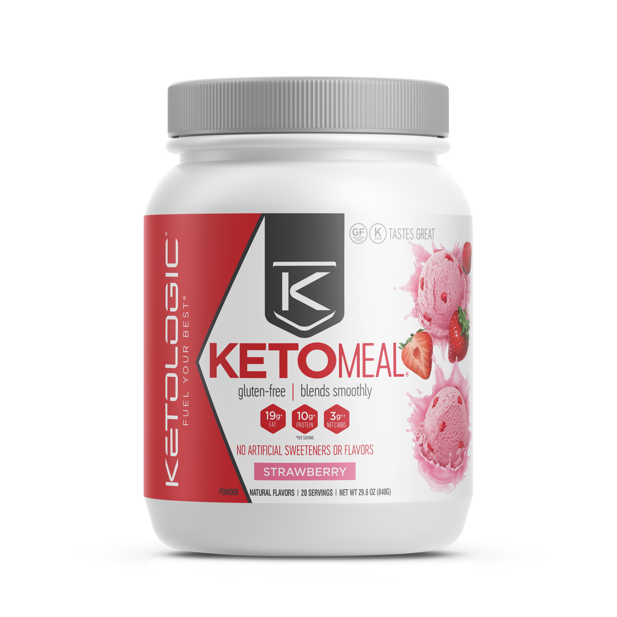 KetoLogic Keto Meal Replacement Shake Strawberry Low Carb 20 KetoLogic Keto Meal Replacement Shake Strawberry Low Carb 20