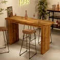 63" Solid Wood Bar Height Counter Table, Narrow Long High Top Table ...