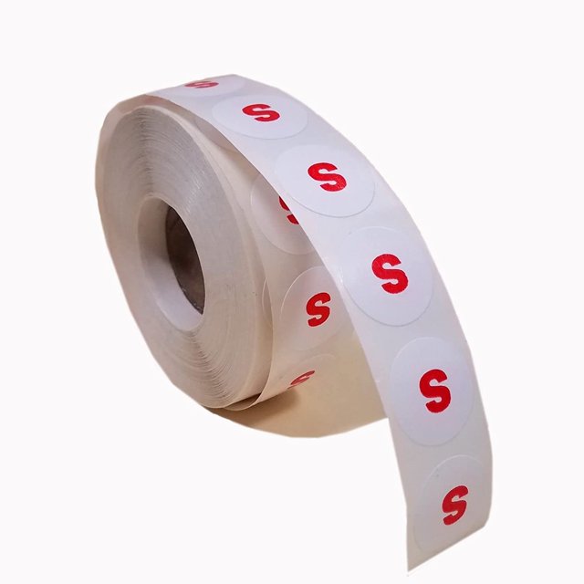 3/4" Round Clothing Size Dot Stickers - Round Sizing Adhesive Labels ...