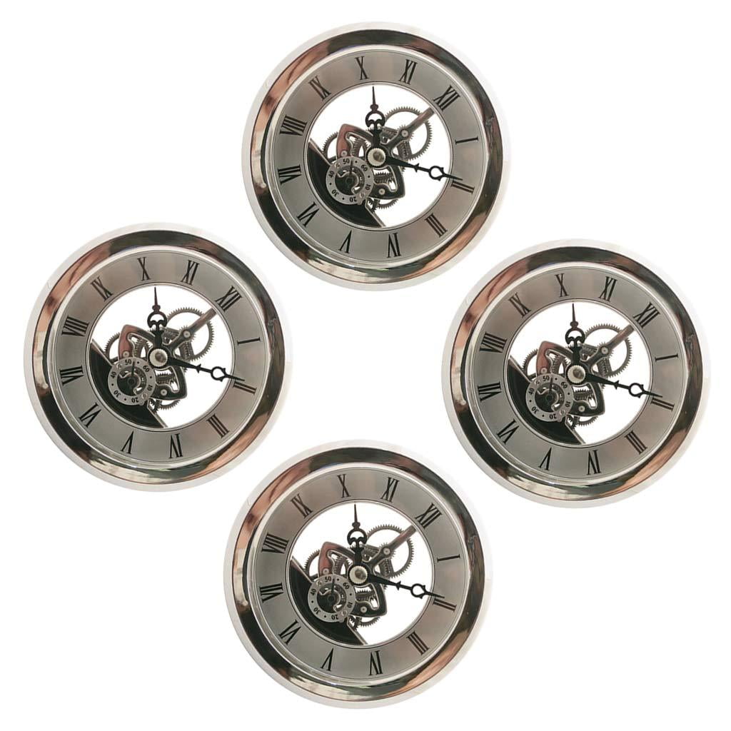 4 Pieces 103mm Easy to Use Skeleton CLOCK FIT-Insert Roman - Walmart.com