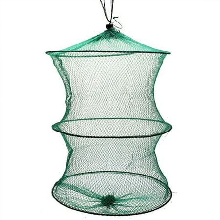 2 Layer Crab Fish Shrimp Minnow Fishing Bait Trap Cast Dip Net Cage ...