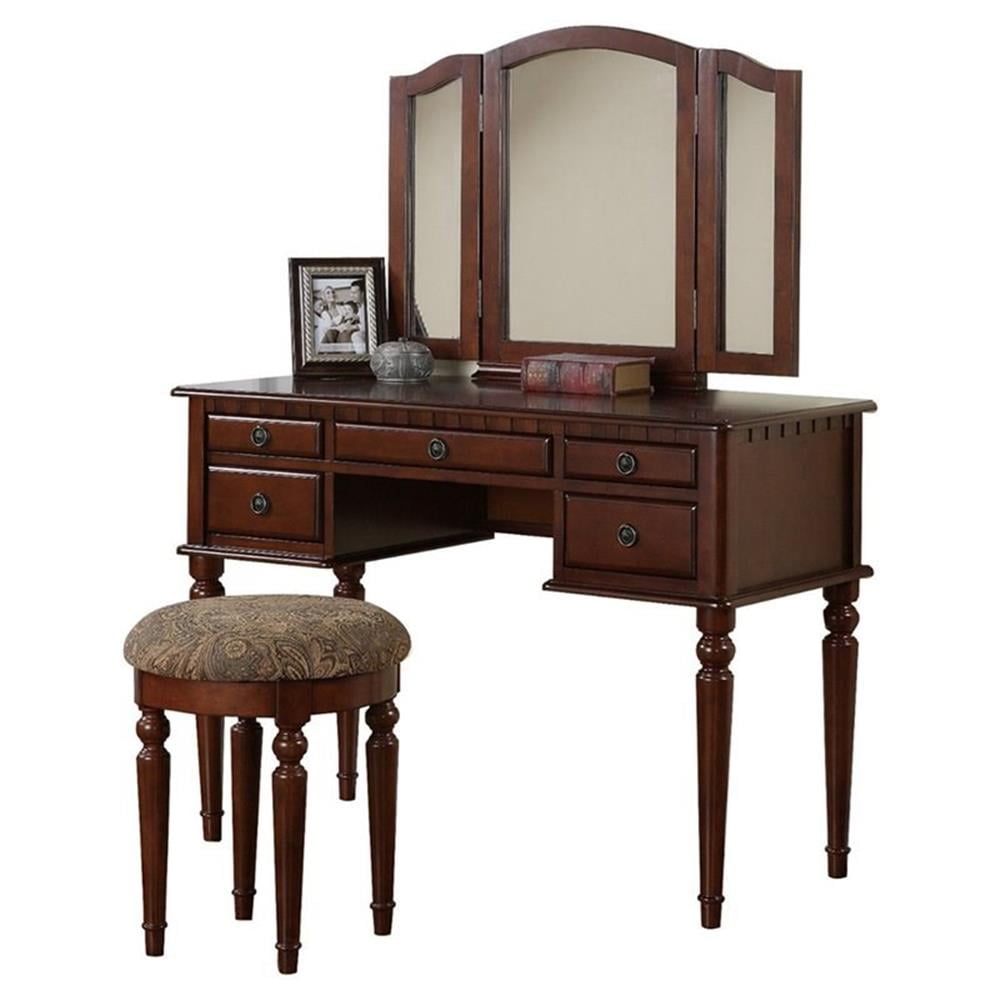 Click here for Poundex Furniture Wood Vanity Set With Mirror And... prices