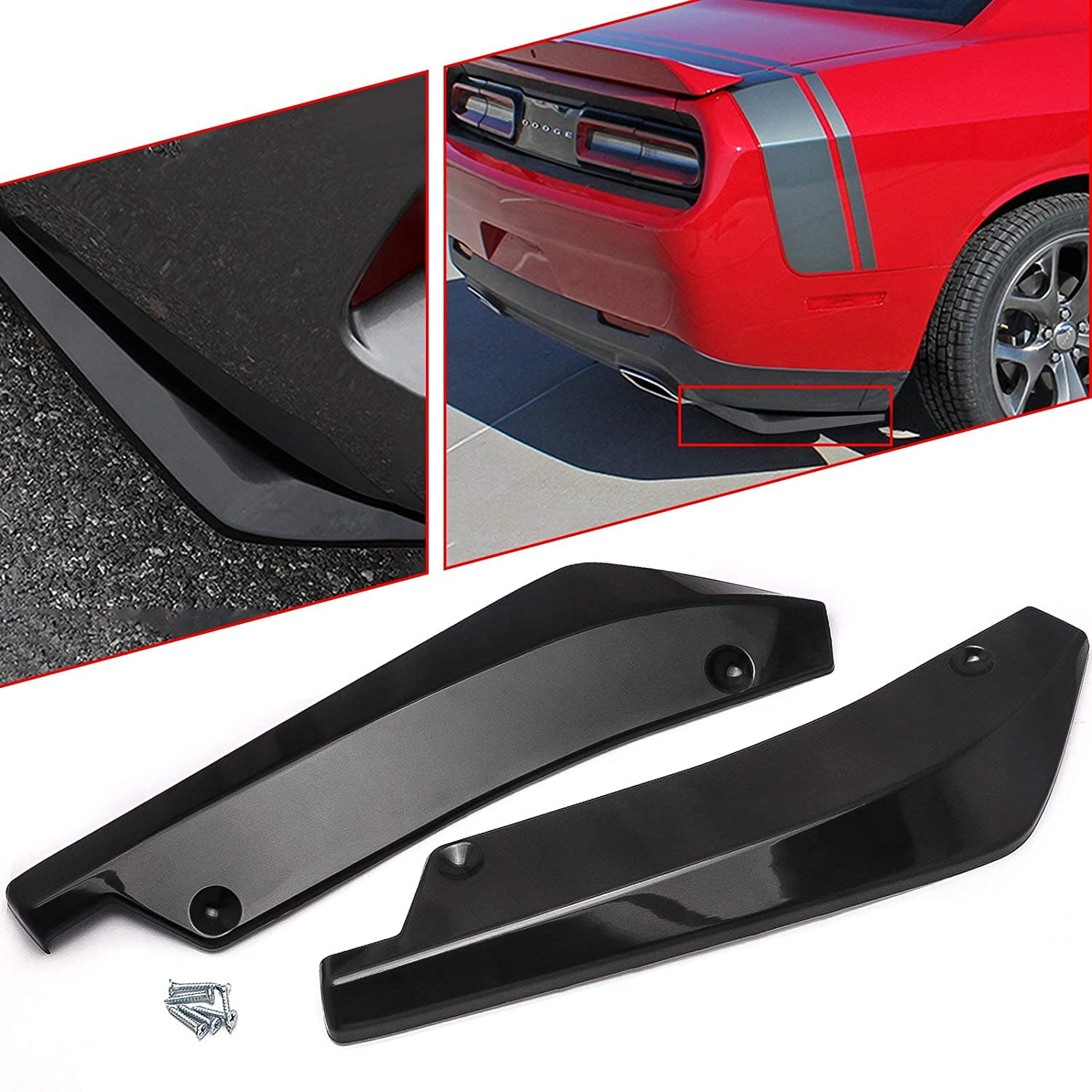 Walbest 2x Universal Car Carbon Fiber Rear Bumper Lip Diffuser Splitter ...