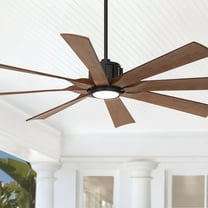 Possini Euro Design 60" Defender Indoor Outdoor Ceiling Fan 8 Blade LED ...