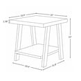 Finish Wood Veneer End Table With Open Storage Shelf Wide Angle Legs ...