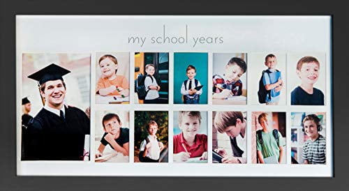 School Years Picture Day Collage Frame in Elegant Black Natural Wood ...