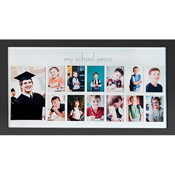 School Years Picture Day Collage Frame in Elegant Black Natural Wood ...