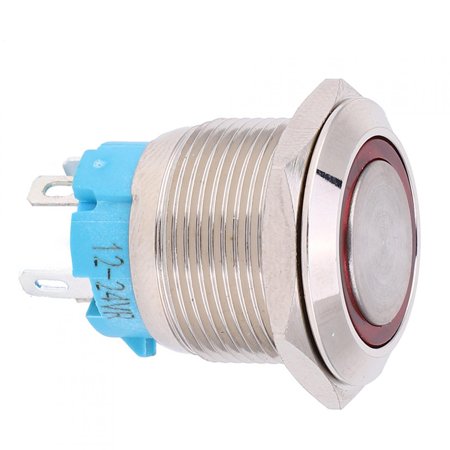 Metal Button Switch, Self-Locking Push Button Switch, 19mm For Silver ...