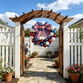 4th of July Ball Bow Wreath, Independence Day Red White Blue Flower ...