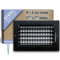 Handua, Adjustable Air Supply Grille, 10x6, Black steel vent cover ...