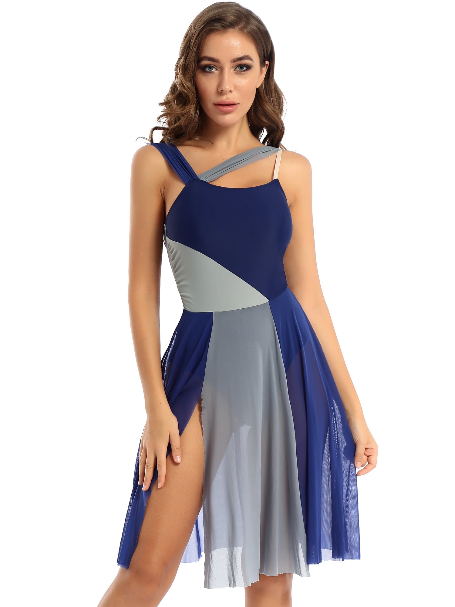 iEFiEL Womens Dance Leotard Dress Single Strap Lyrical Contemporary ...