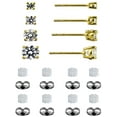 Brilliance Fine Jewelry Women's Simulated Diamond 4 Pair Round Earring ...
