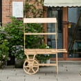 Large Wood 3 Tier Utility Rolling Table Cart, Serving Food, Wheels ...