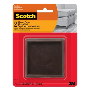 softtouch 2 1/2" Square Carpet Bottom Caster Cups, Brown/Gray (4 Pack ...